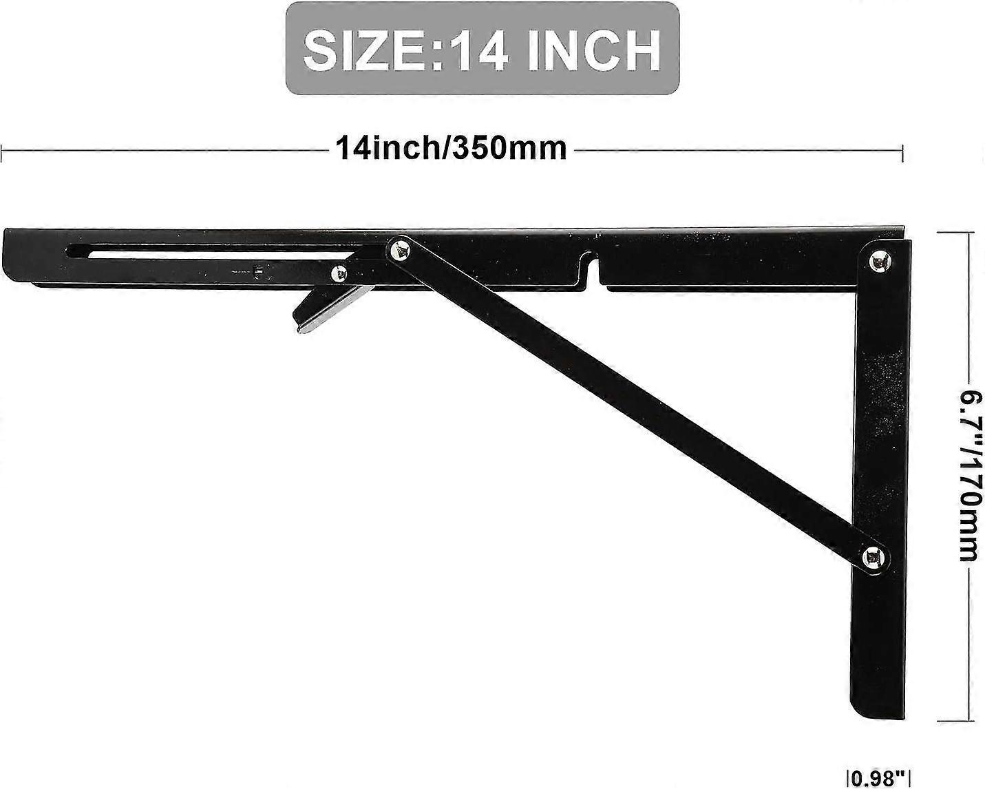 Set Of 2 Metal Wall Mounted Folding Shelf Bracket, Industrial Wall ...