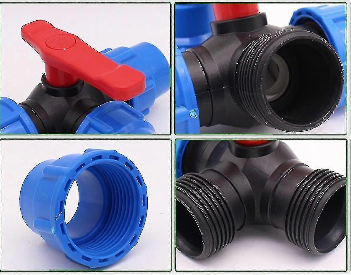 Plastic Three-way Ball Valve, T-type Pe Water Pipe Ferrule Connection ...