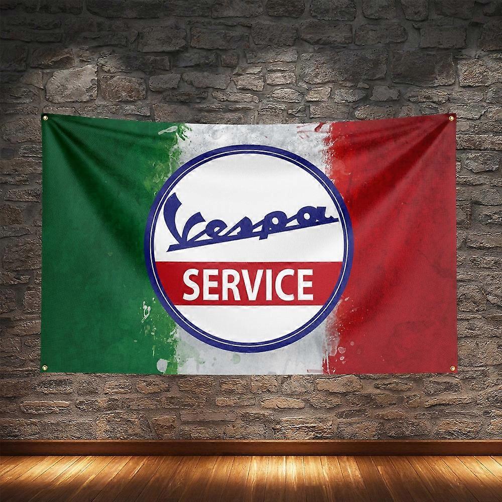 Vespa Service Moto Flag Polyester Digital Printing Italian Motorcycle ...