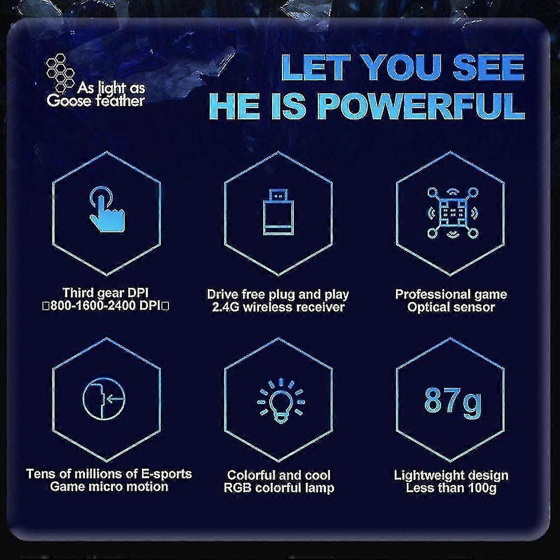 Wireless Mouse Rechargeable Gaming Mouse (yellow) | Fruugo AU