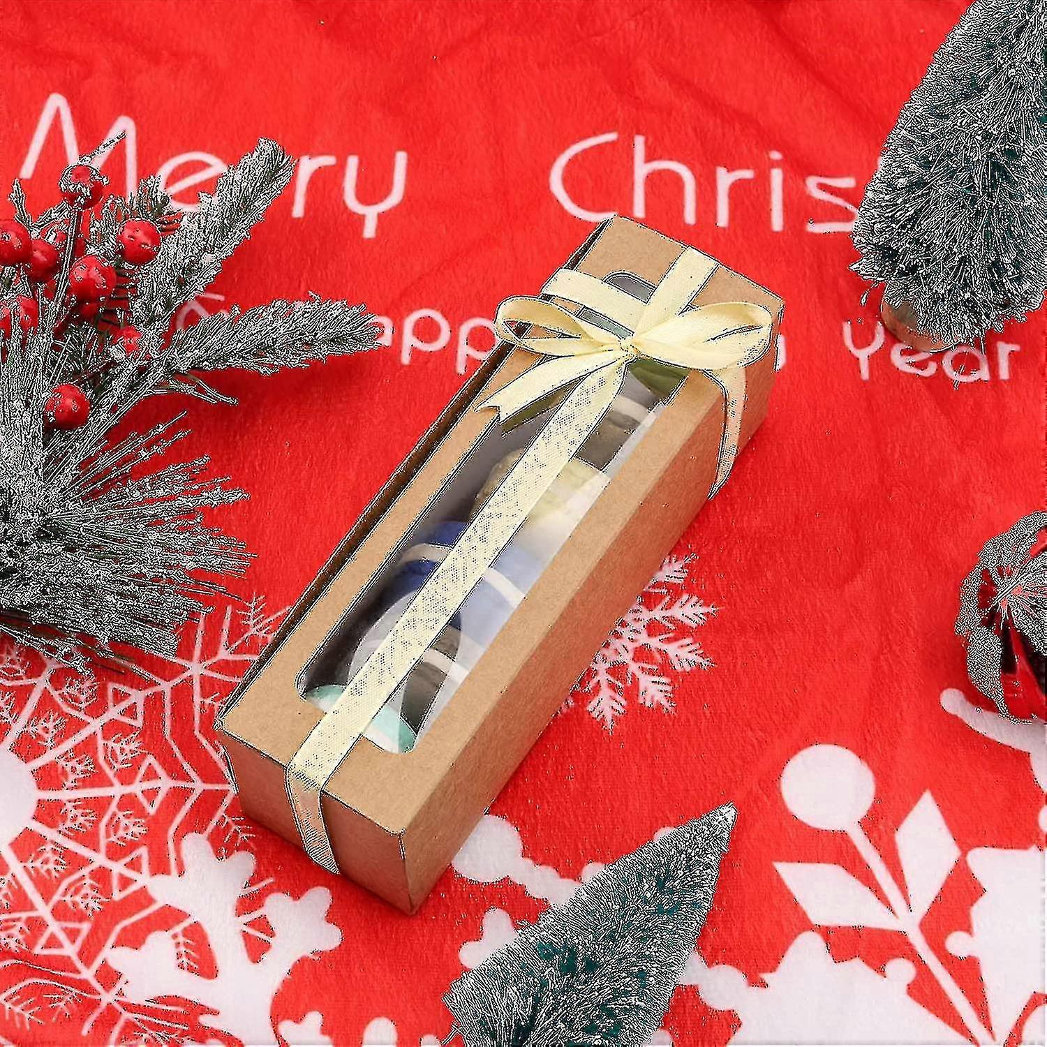 25 Pack Macaron Box With Clear Window Macaron Boxes With Ribbon For ...