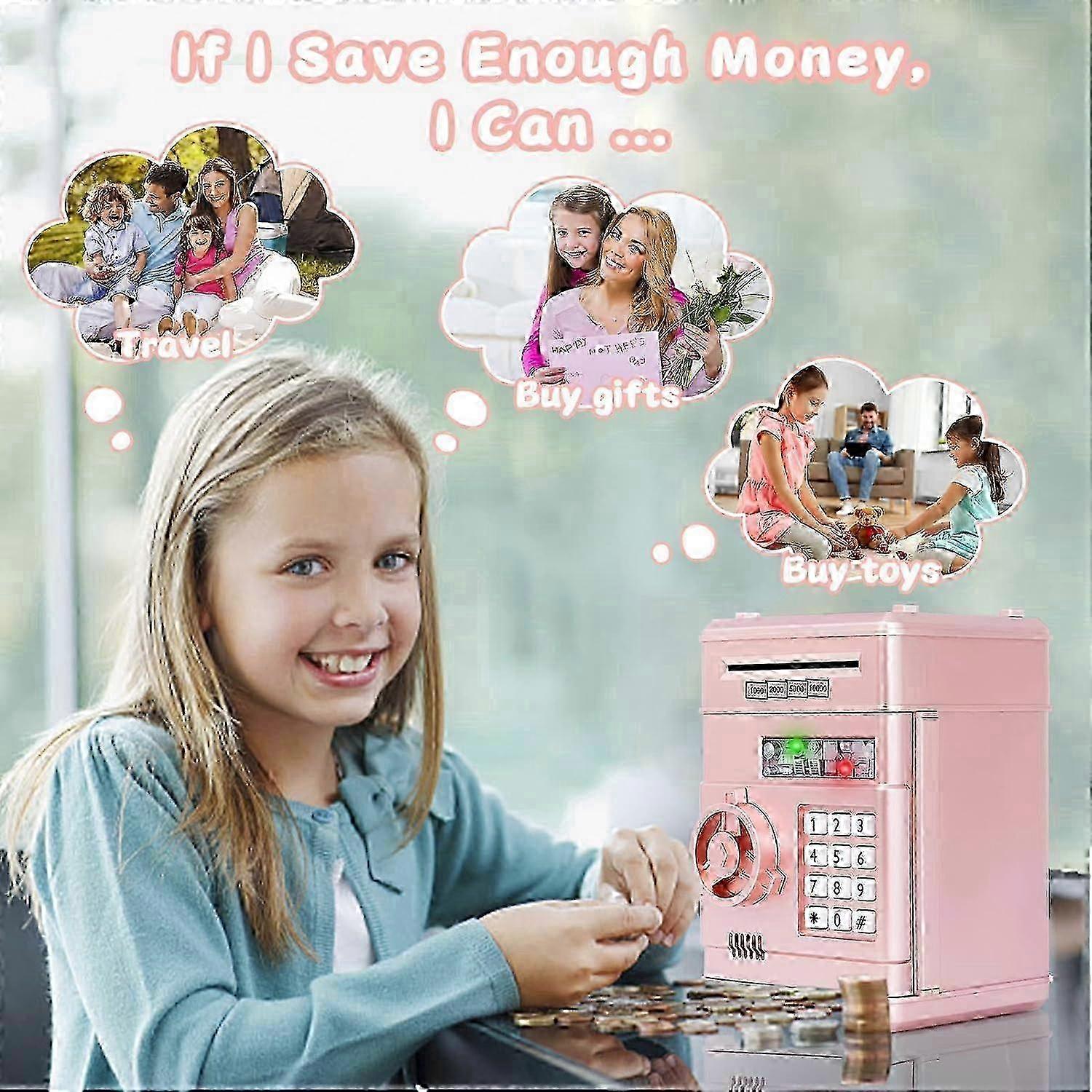 Money Box for Kids Age 3-12, Electronic Money Bank Safe Piggy Bank for ...