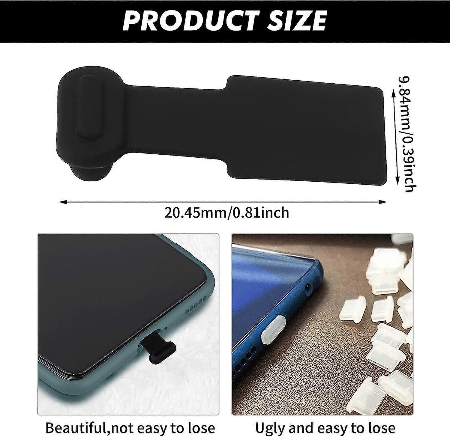 Black 3 Pack Dust Plugs for USB C Type C Port, Silicone Dust Plugs for ...