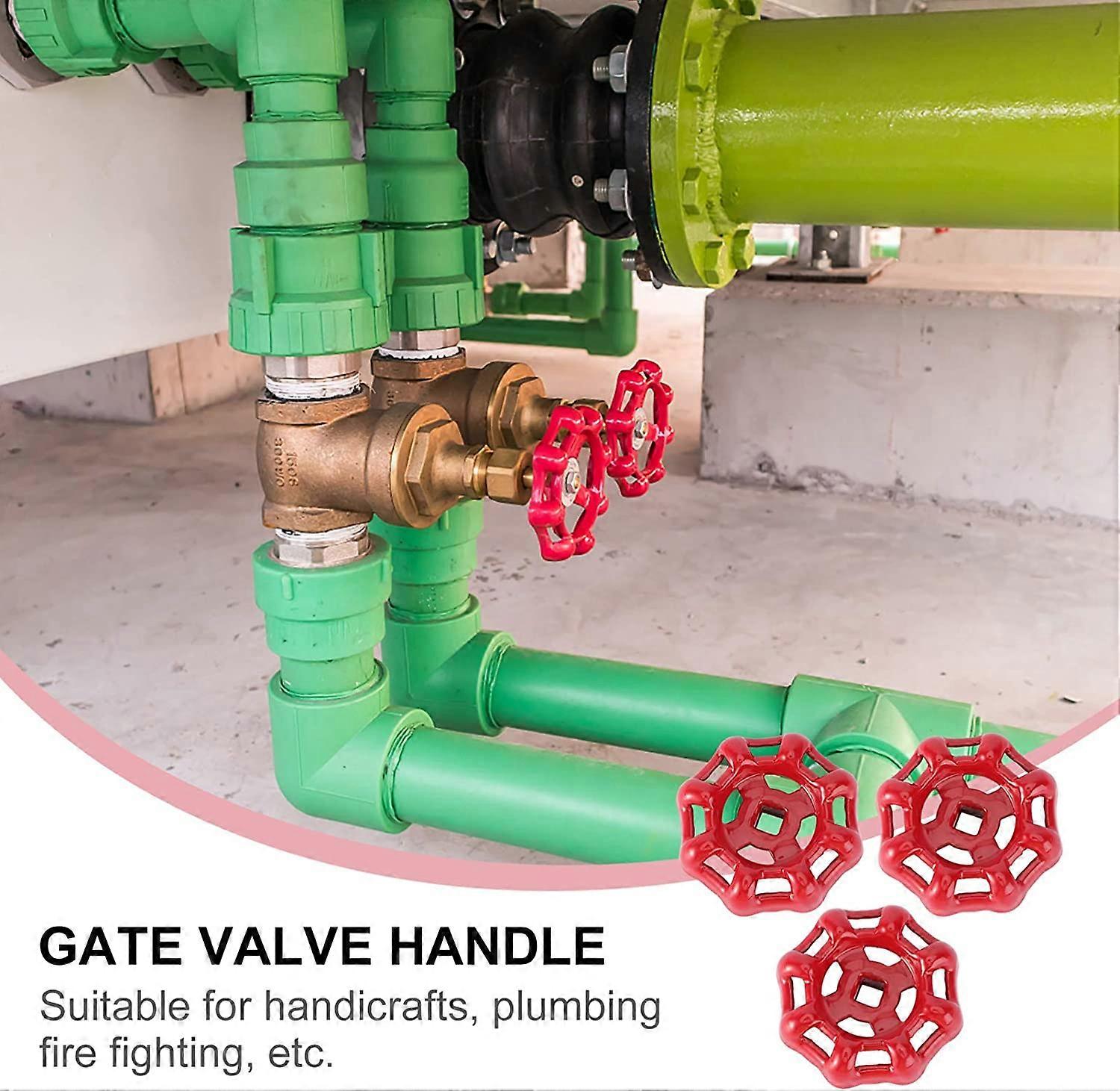 Set of 3 Round Metal Wheel Handles Outdoor Bibb Tap Hose - 6 x 6cm ...