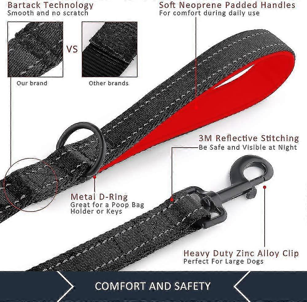 Pioneer Petcore Dog Lead 6ft Long,traffic Padded Two Handle,heavy Duty ...