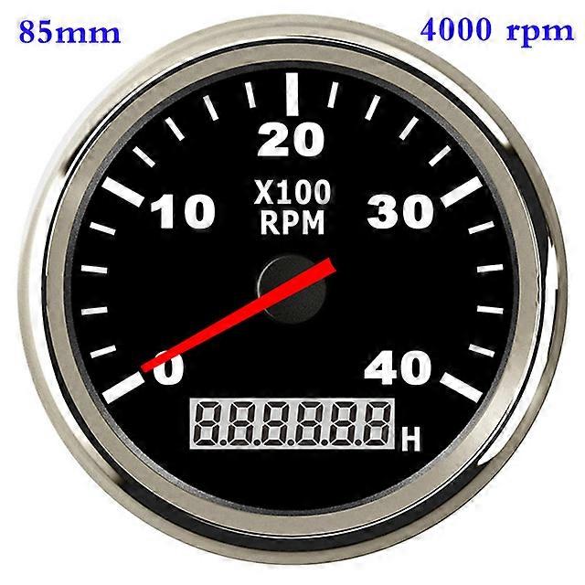 8K Boat Tachometer Marine Tacho Meter Gauge LCD Hourmeter 12V/24V 8000 ...