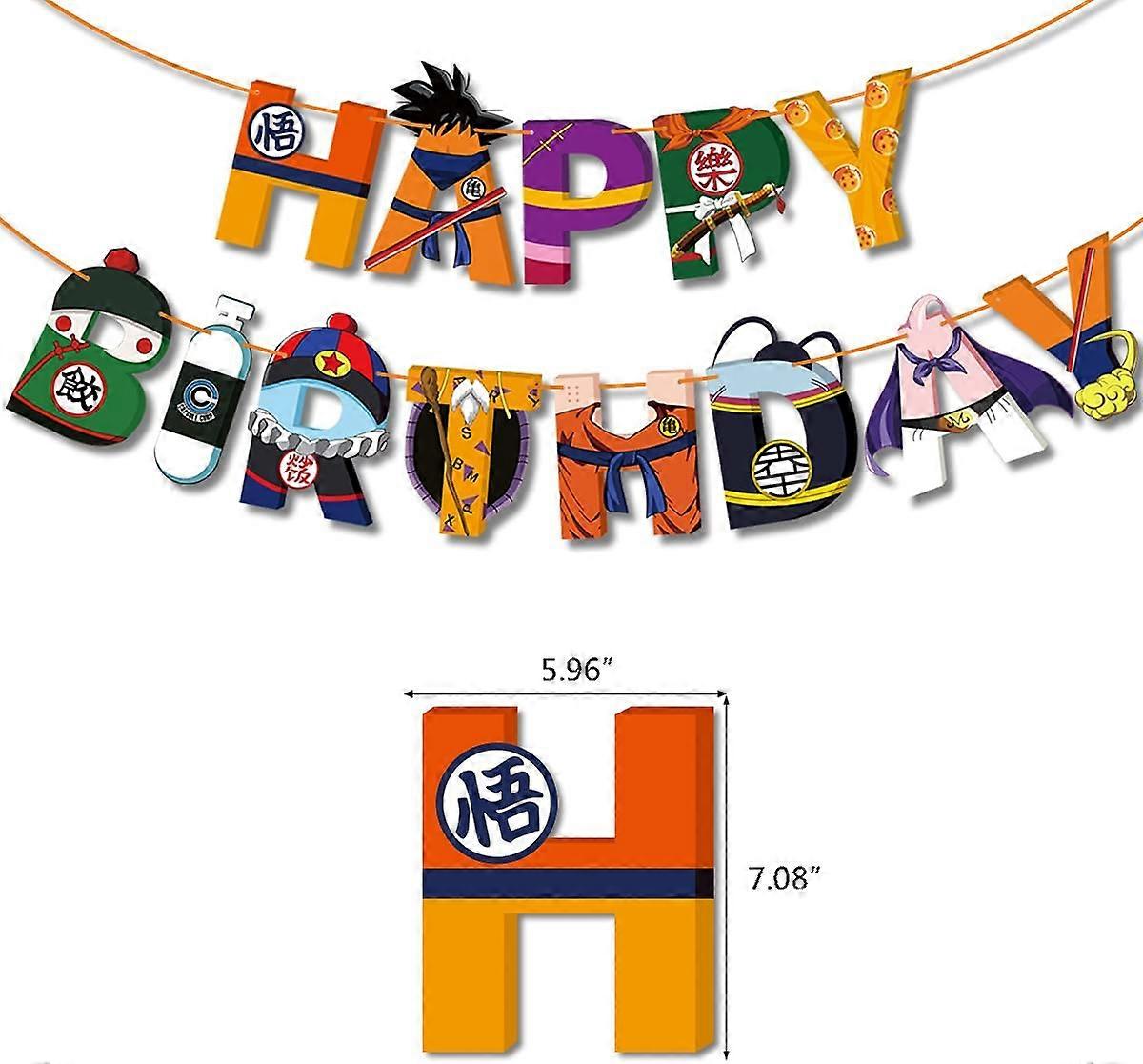 Birthday Banner for Dragon Ball Z Theme Party Decorations Dragon goku ...