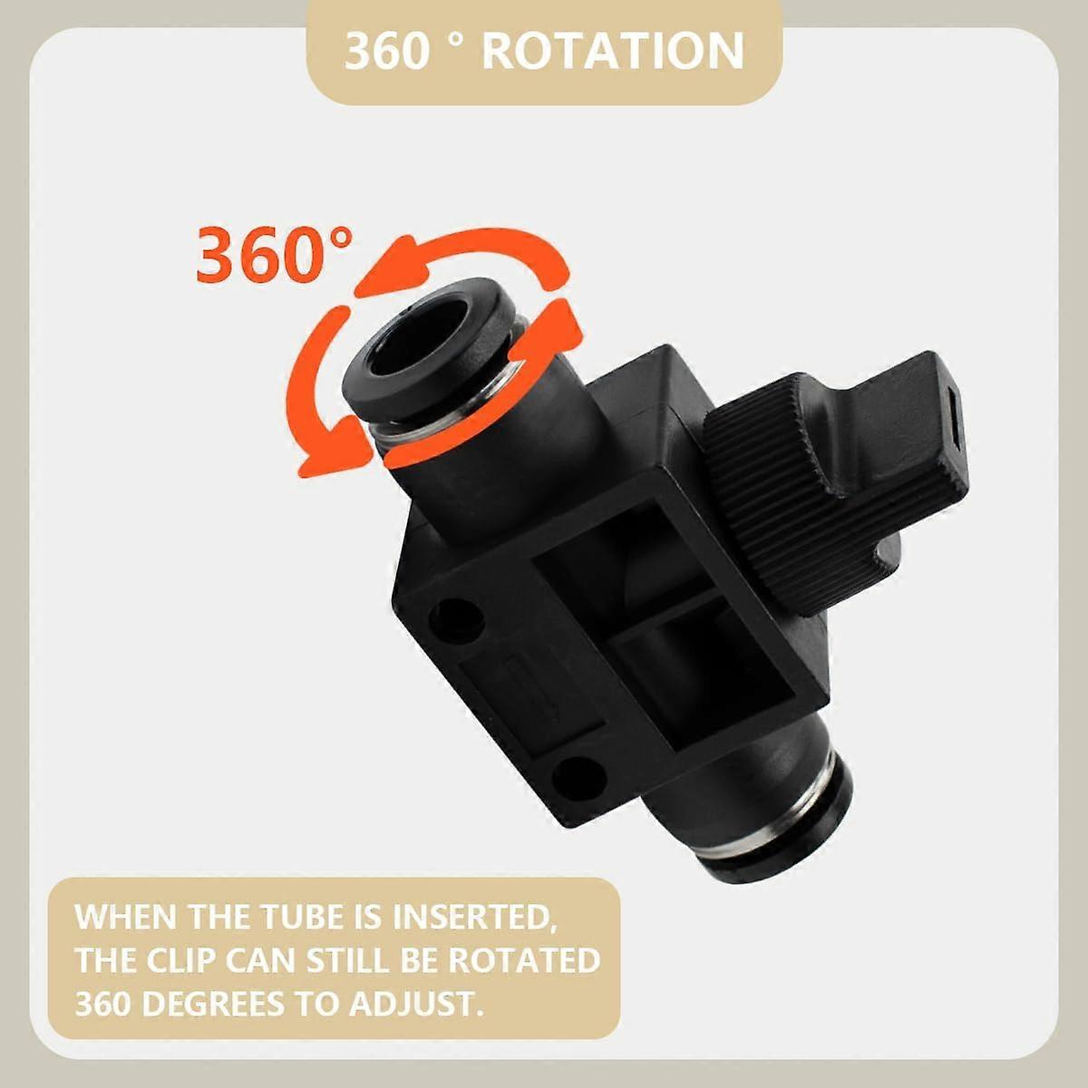 5 Pcs 4mm Tubing OD Air Flow Control Ball Valve Push to Connect Straight Pneumatic Union Fitting ...