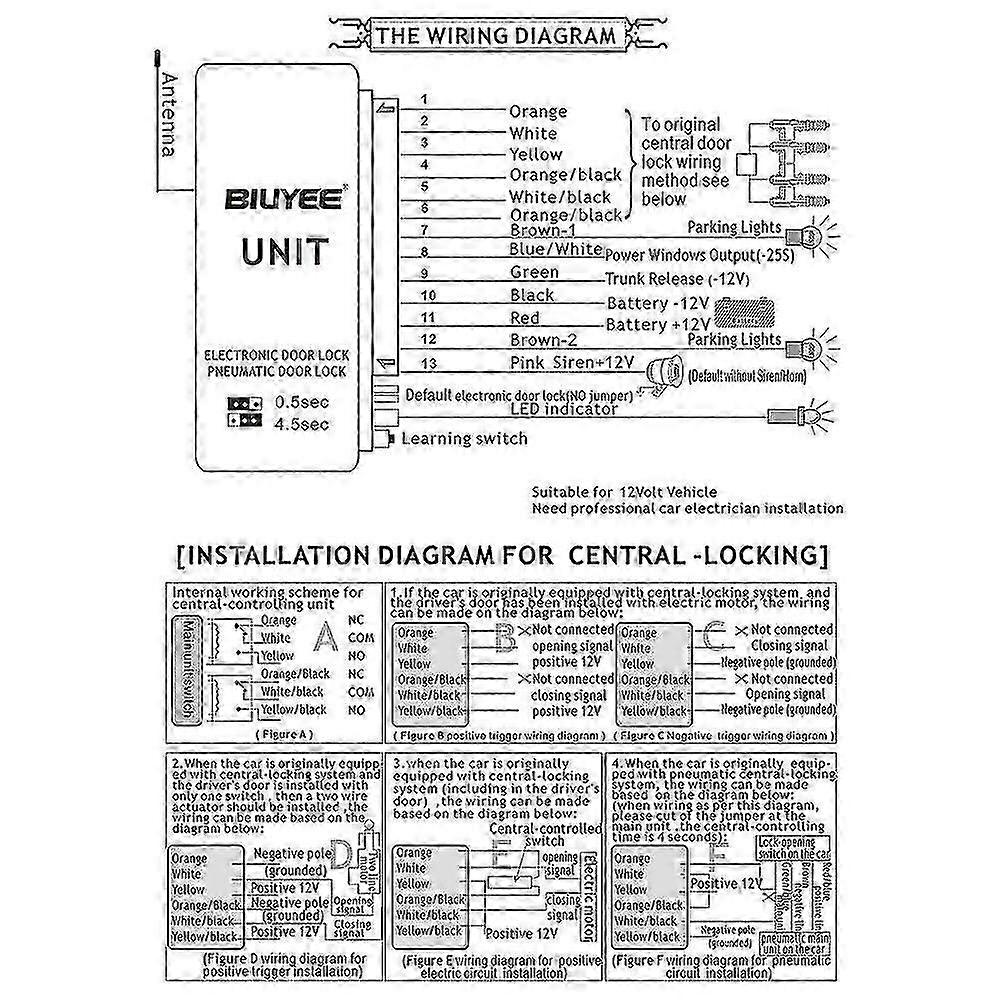 Car Keyless Entry System Universal Auto Remote Central Door Lock Kit ...