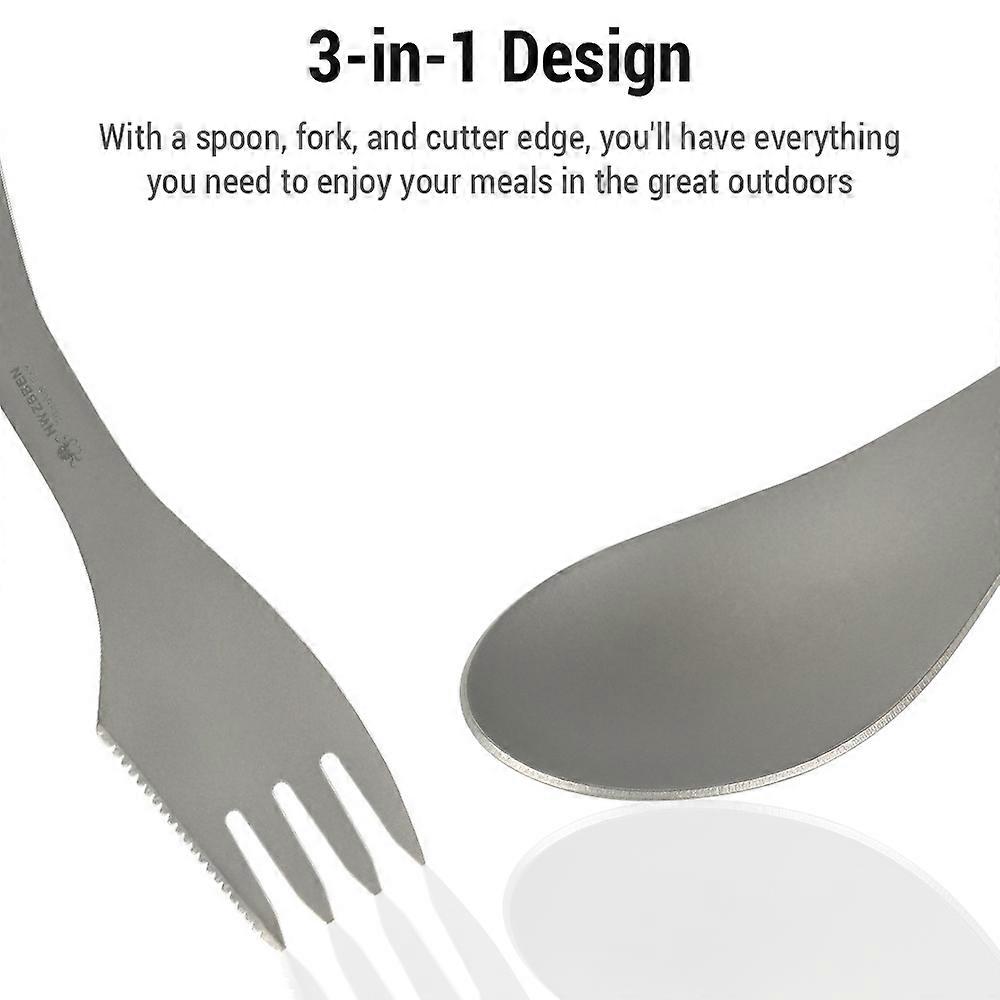 3-in-1 Ti Spork Camping Spoon Fork Cutter Combo Outdoor Tableware for ...