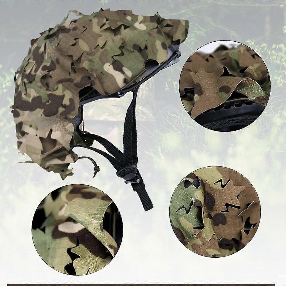 Tactical Helmet Cover With Drawstring, One-Piece Camouflage For Camo ...