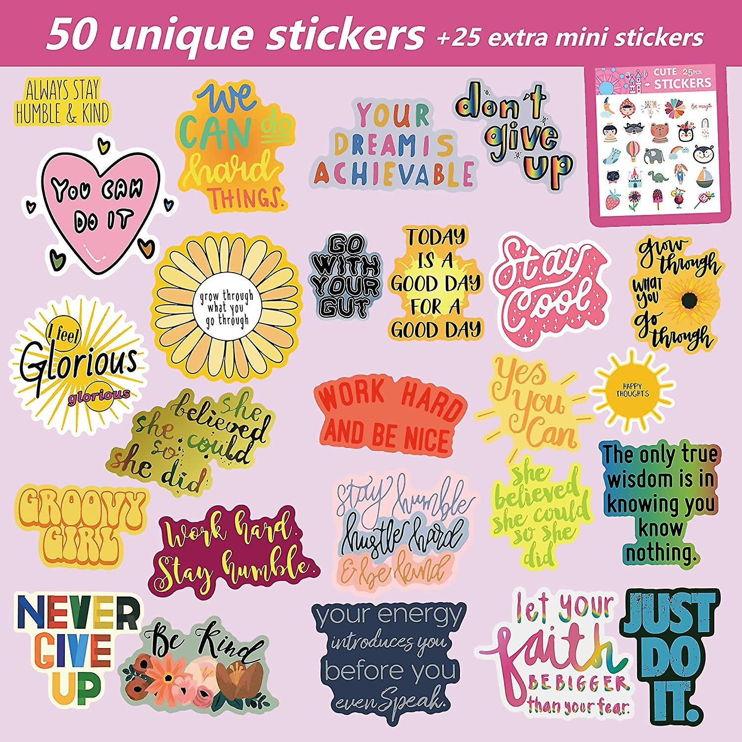 Inspirational Stickers, Motivational Quotes Stickers, Aesthetic ...