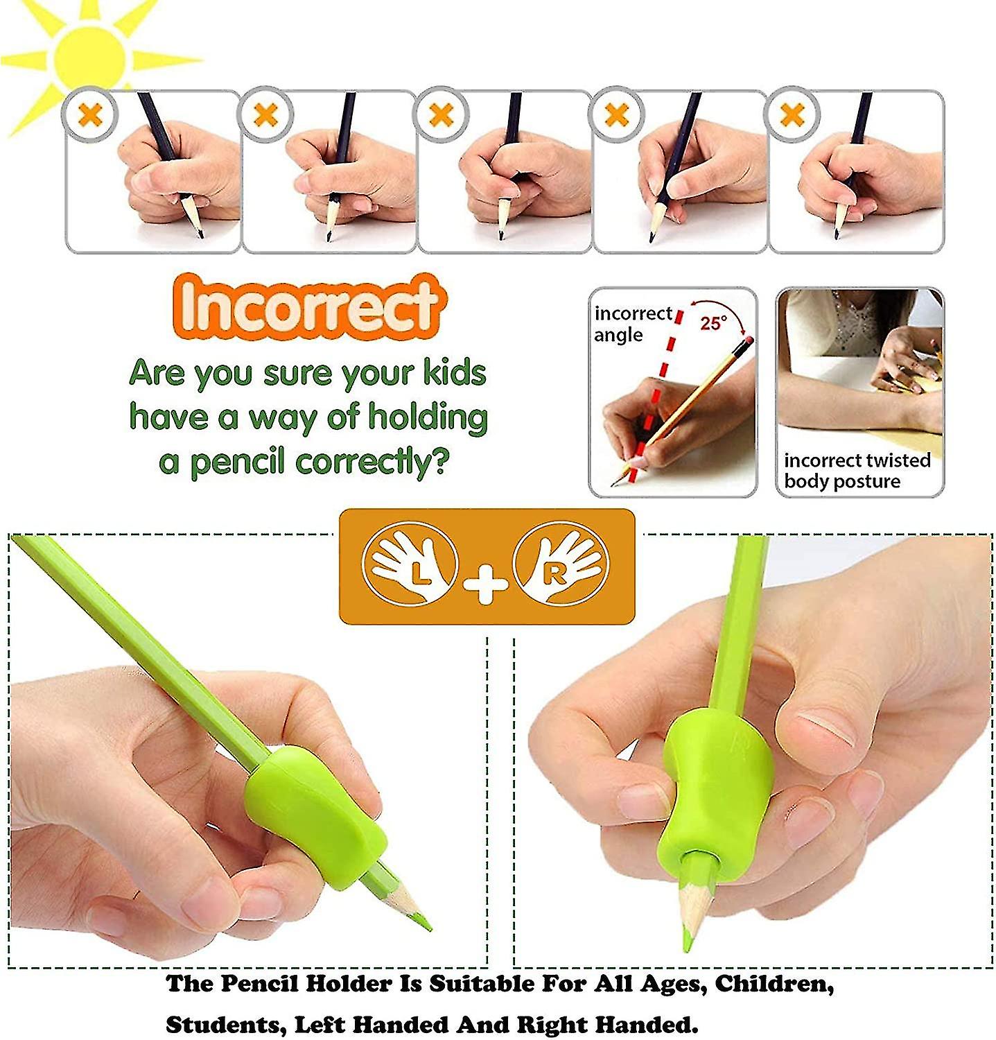 10 Pcs Pencil Grips For Kids Ergonomic Pencil Grips Silicone Writing ...