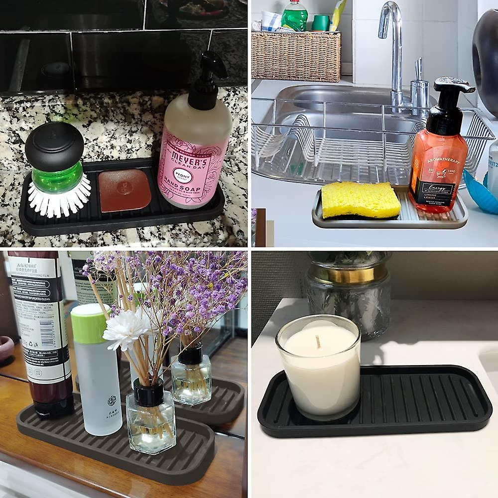 Sponge Tray Kitchen Sink Storage Tray Soap Dispenser Caddy, Washing ...