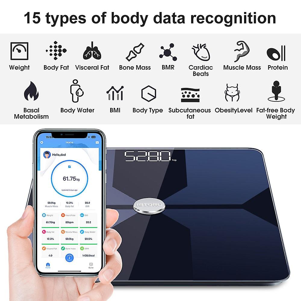 Body fat scale bathroom weight scale smart wireless digital body ...