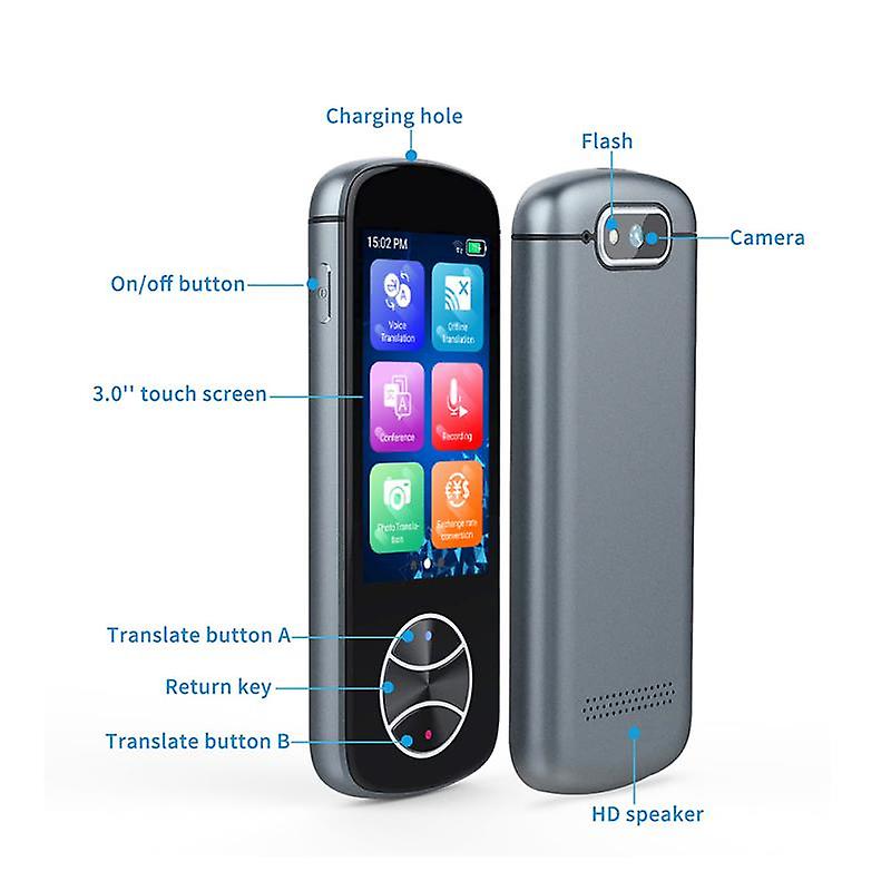 NEW V10 Portable Language Translator 137 Languages Two-Way Real-Time WiFi/Offline Recording ...