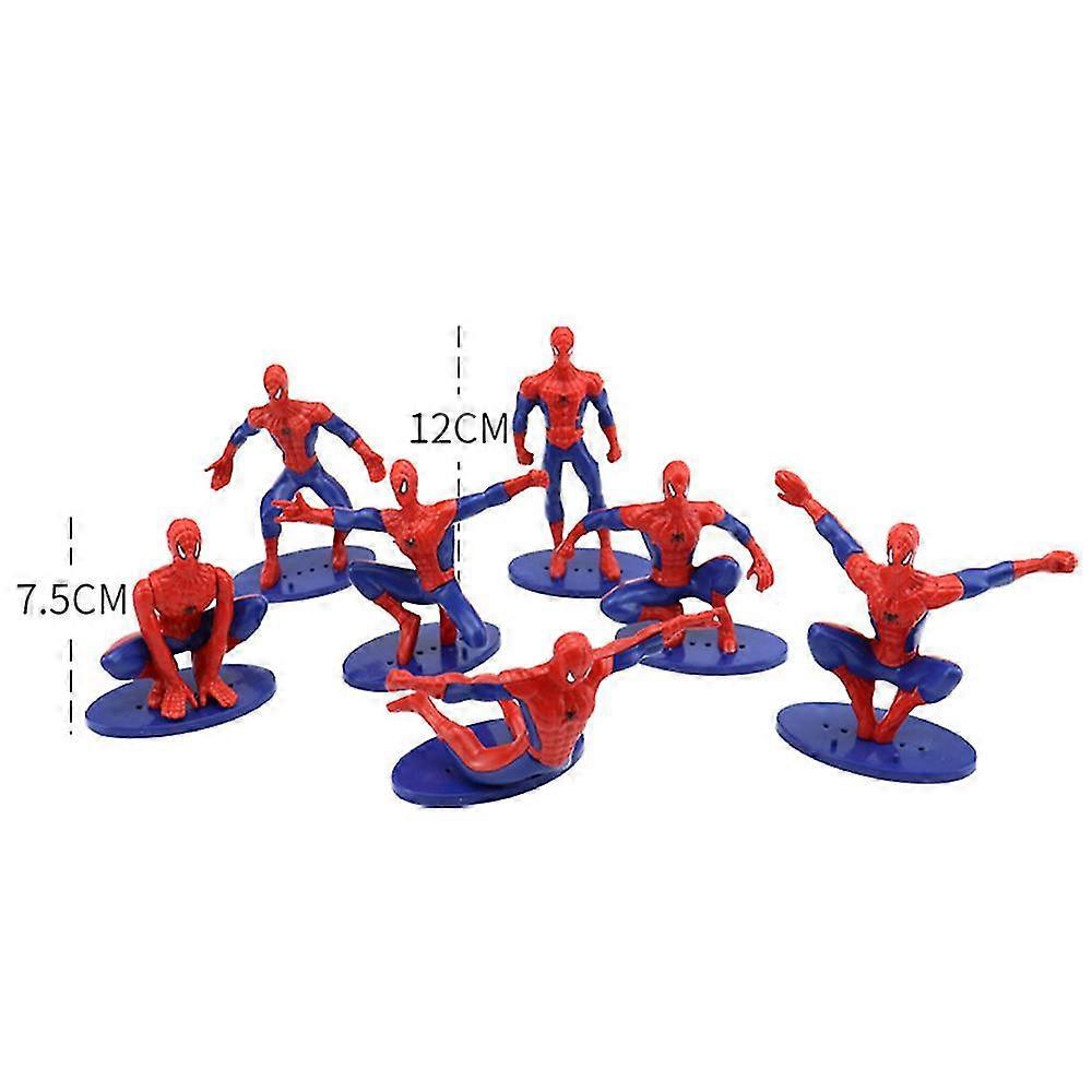 7pcs Spider-man Action Figures Superhero Mini Figure Toy Cake Toppers ...