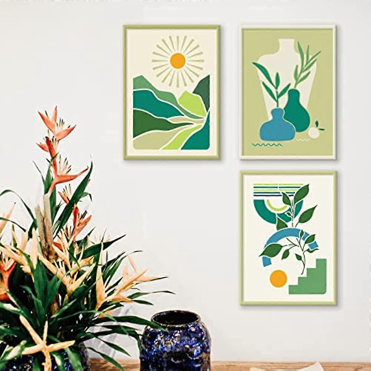 9PCS Boho Sunrise Stencil Abstract Art Stencils Large Reusable Tropical ...