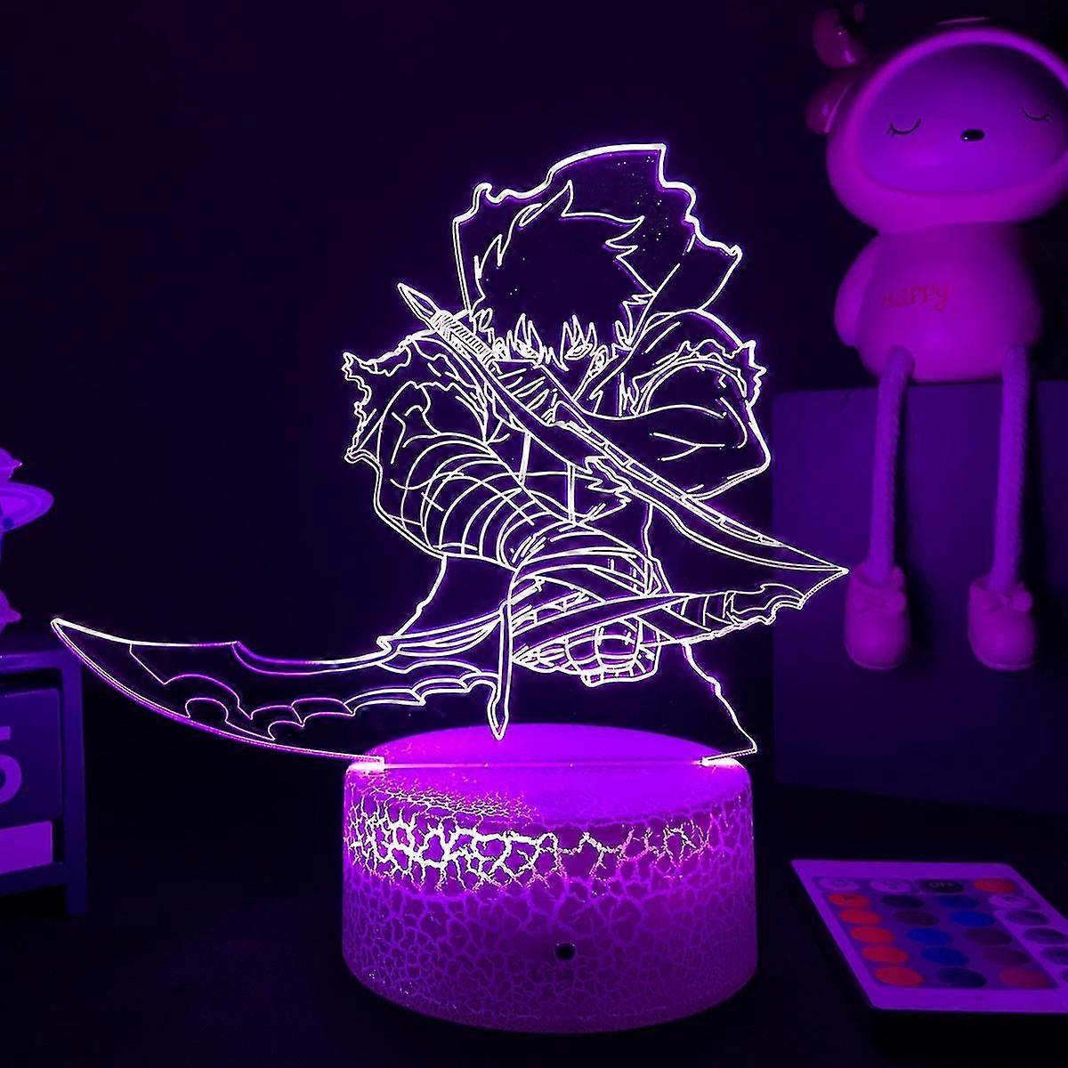 Anime Solo Leveling 3d Led Lamp Sung Jin Woo Figure For Kids Boys ...