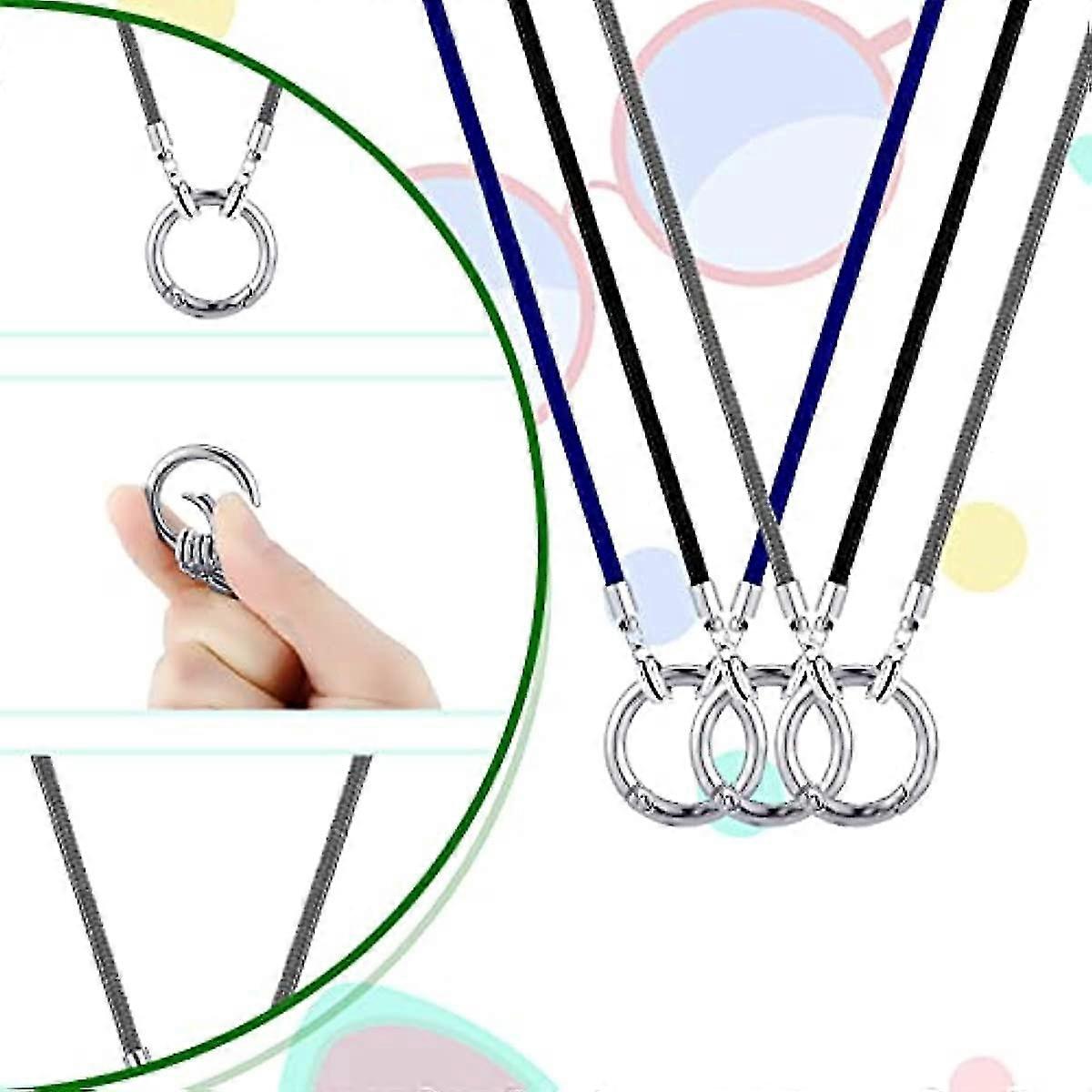 3 Pcs Eyeglass Necklace Holder Ring Glasses Holder Strap Chain Eyeglass ...
