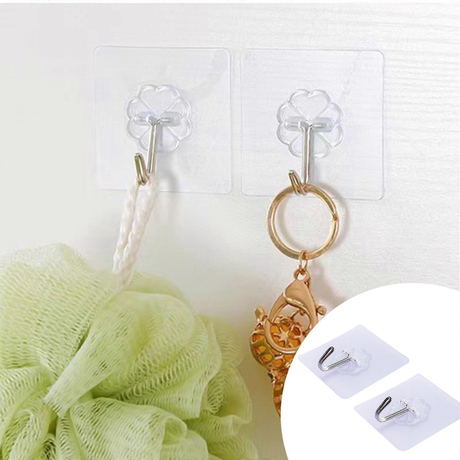 Adhesive Hooks Kitchen Wall Hooks - 2/4/6 PCS Heavy Duty Self Adhesive ...