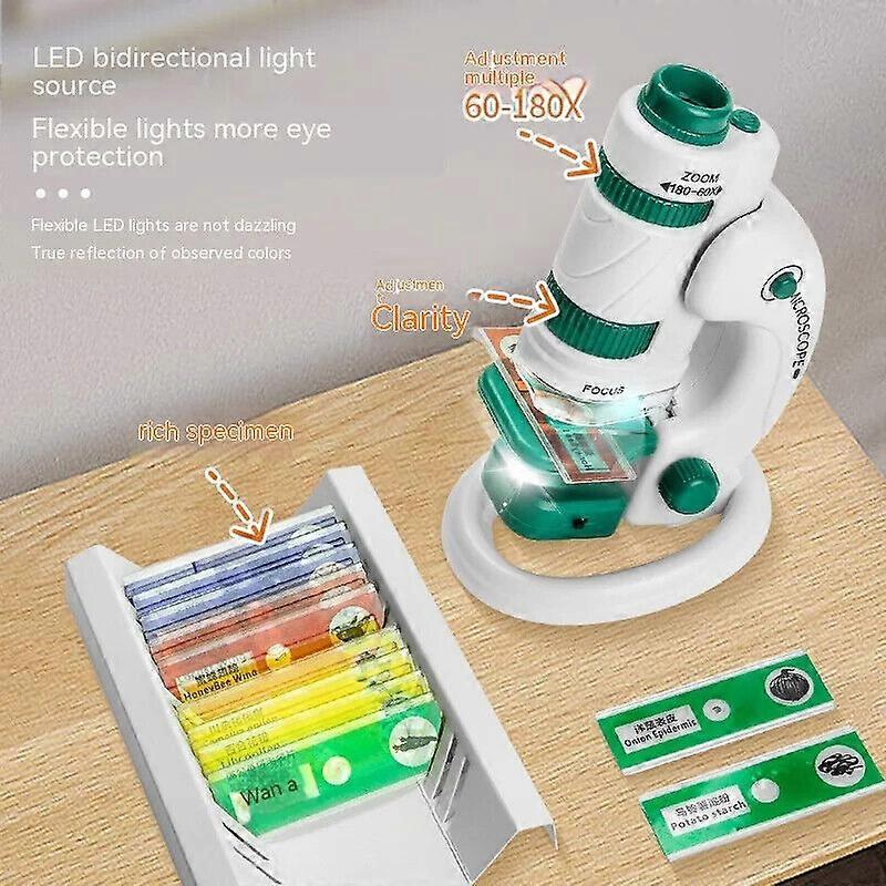 Portable Children's Microscope 180x High-definition Science Experiment ...