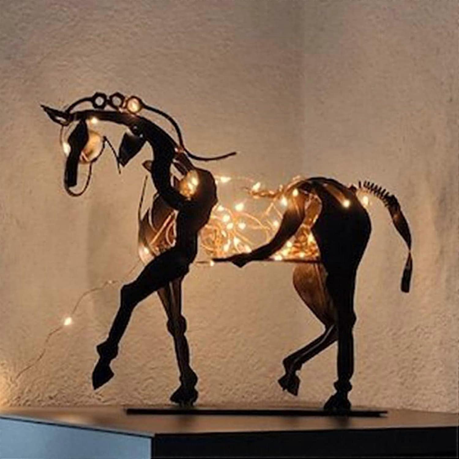 Horse Sculpture Metal Statue Modern, Rustic Metal Statue Decorations ...