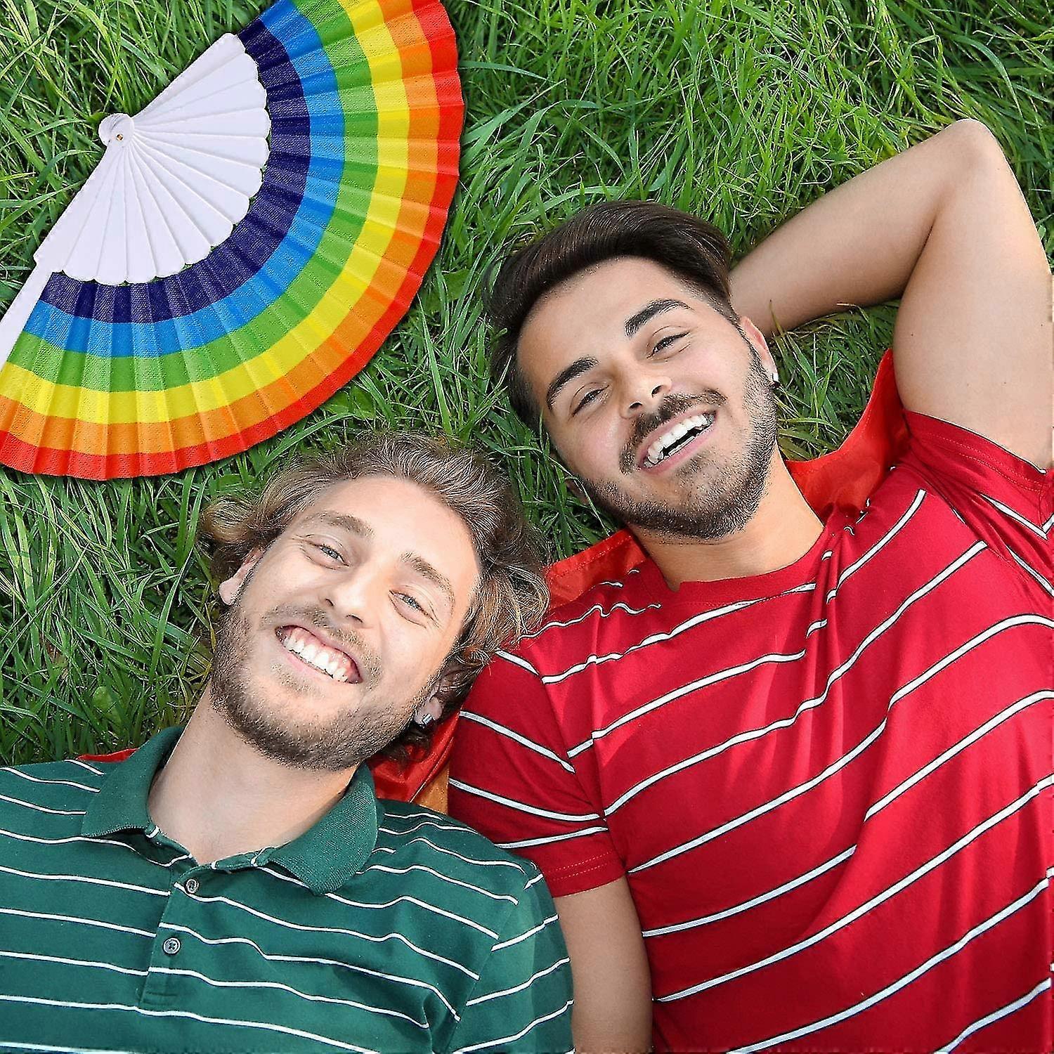 Rainbow Folding Fans, Hand Held Folding Pride Fan For Rainbow Pride ...