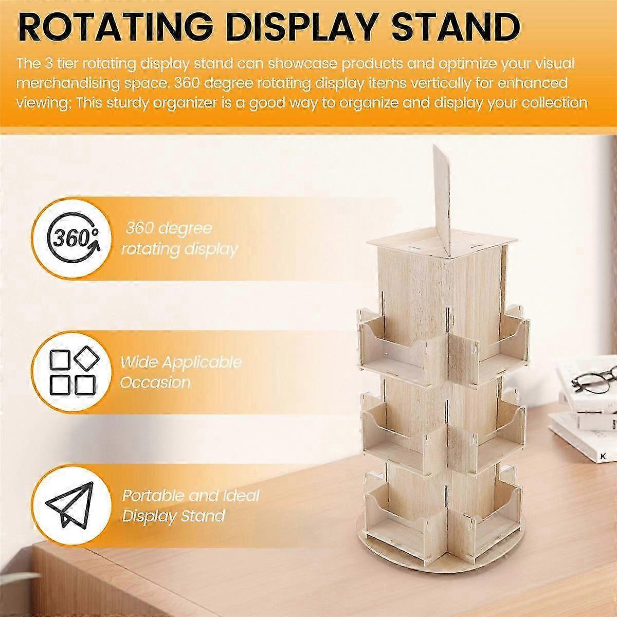 Rotating Display Stand,rotating Sticker Display Stand,wooden Greeting ...