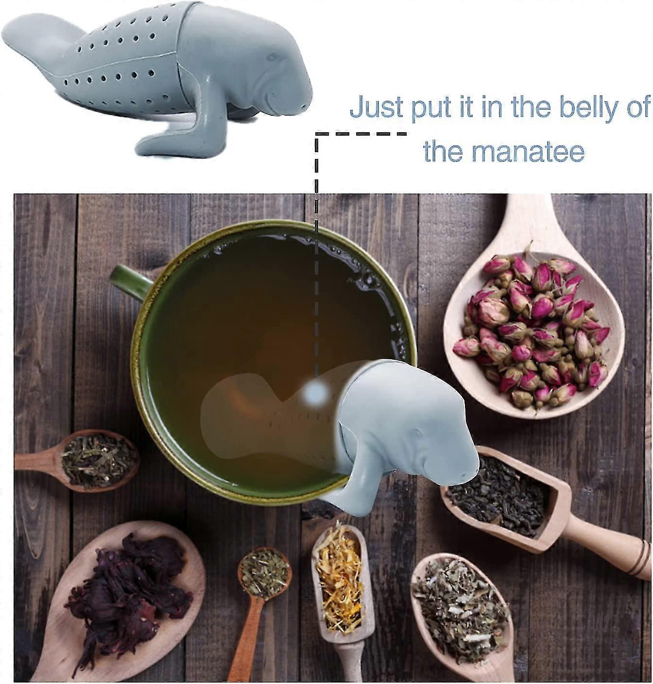 Manatee Tea Strainer, Silicone Tea Infuser, Cute Loose Leaf Tea Steeper ...