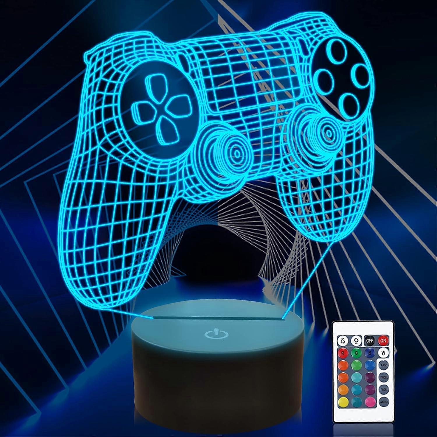 3D Gamepad Illusion Lamp, Game Controller Night Light with Remote ...