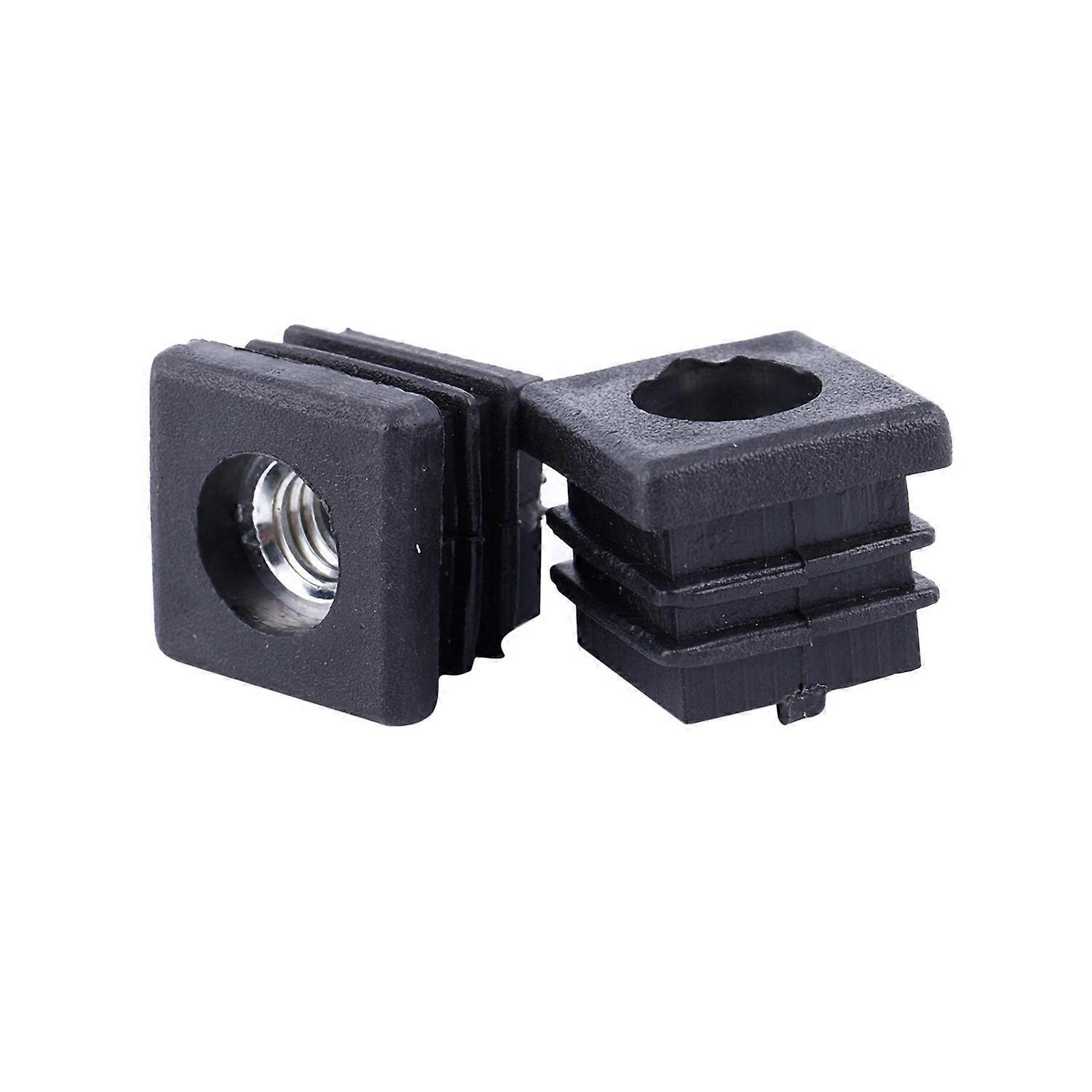 Square Tubing Pipe End Caps Insert Plugs M8 Thread 20x20mm 20Pcs Black ...