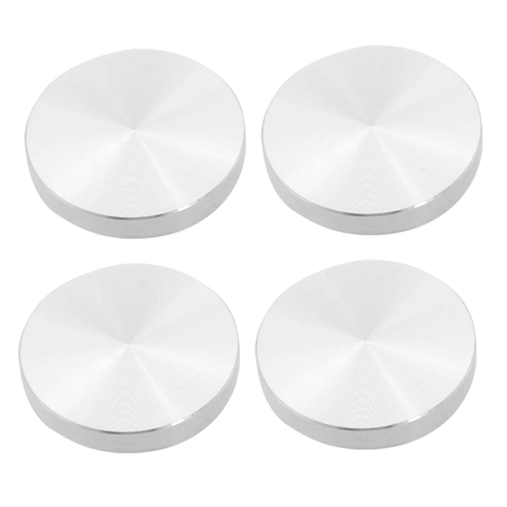 4x Glass Plate Adapter Table Leg, Aluminum, Round, 50x8mm, Silver ...