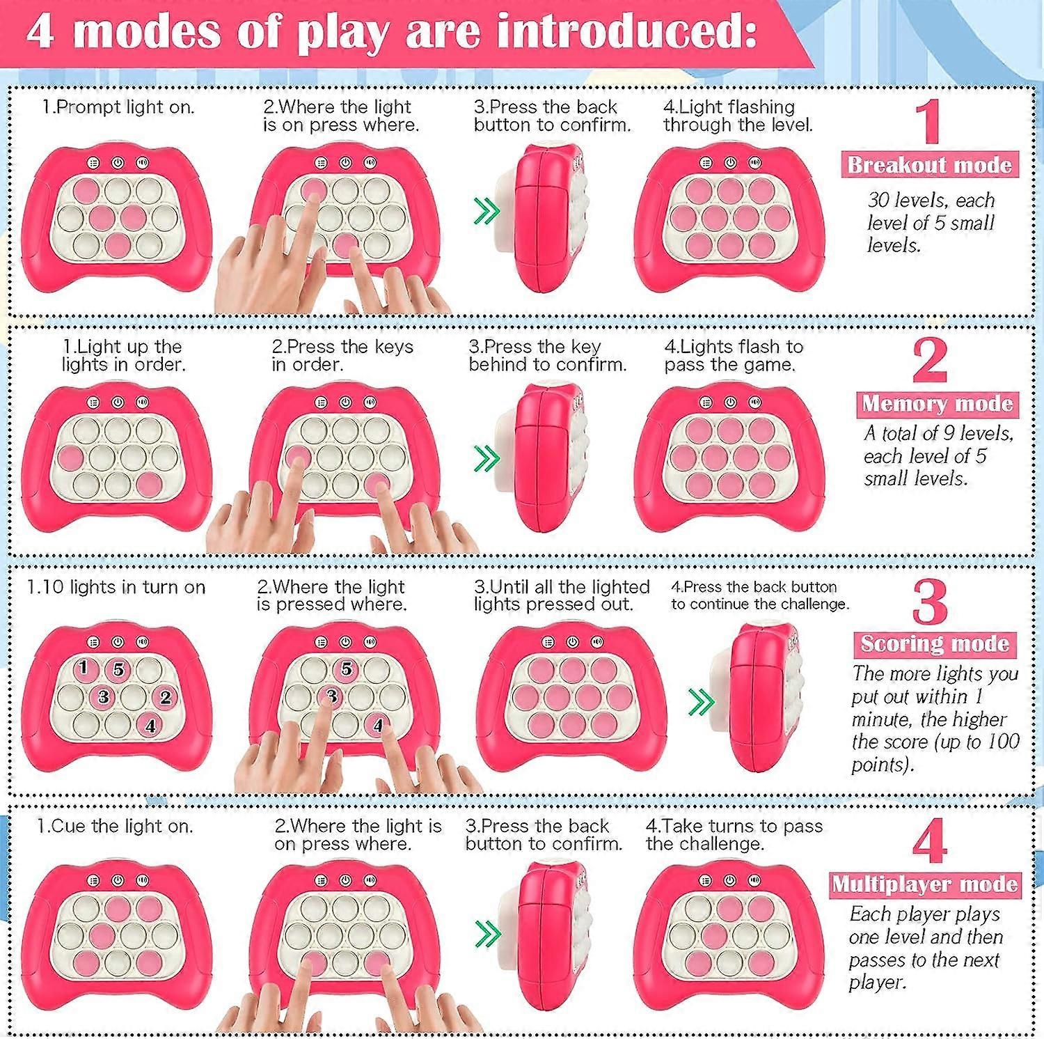 Kids Pop Games Sensory Fidget Toys, Tap Tap Smart Fidget, Stress Relief ...