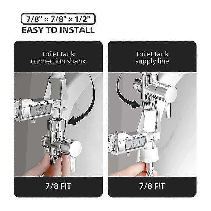 Bidet T Adapter, Brass T Adapter with Shut-Off Valve 3-Way Tee ...