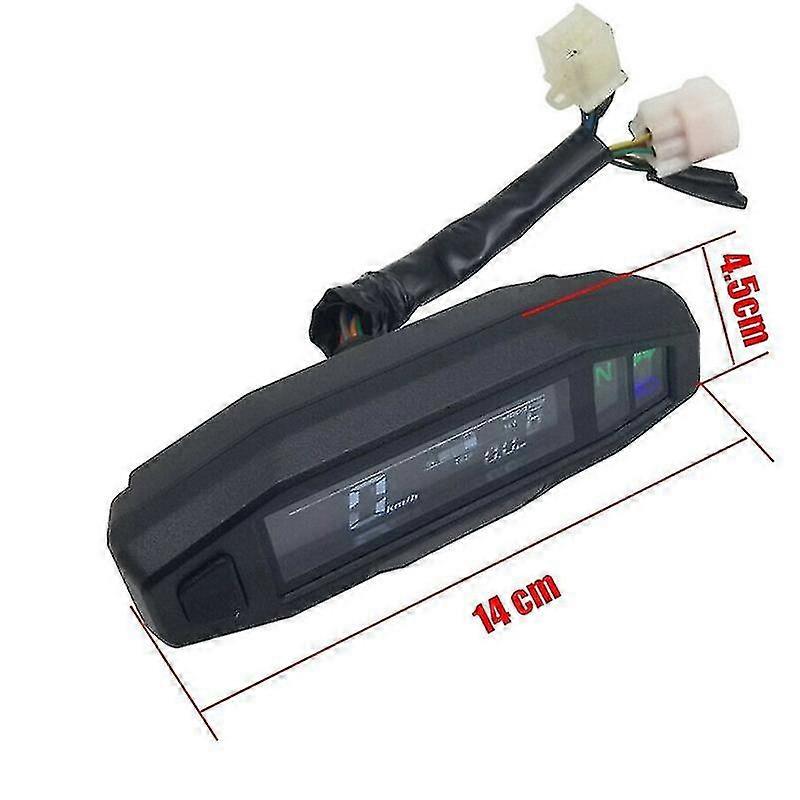 Lcd Digital Motorcycle Multi Gauge Bar Speedometer Odo Tachometer Gea ...