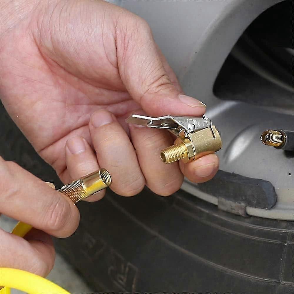 4 Piece Brass Inflation Nozzle 8mm Car Tire Valve Adapter Fitting ...