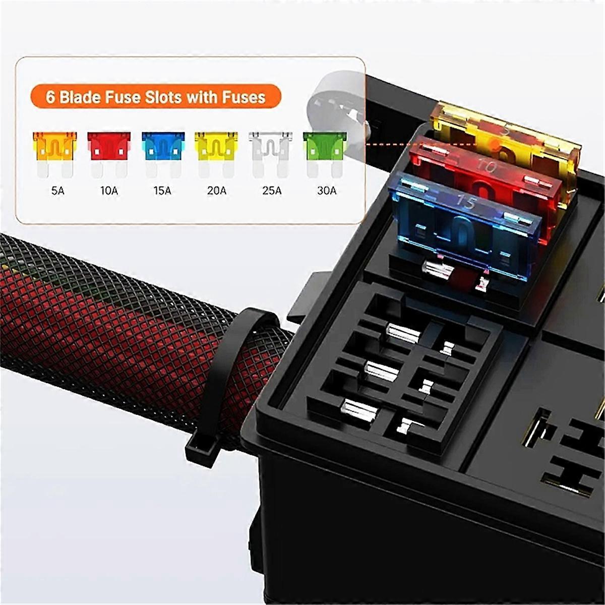6-Way Automobile Modified Fuse Relay Box Automobile Modified Fuse Relay ...
