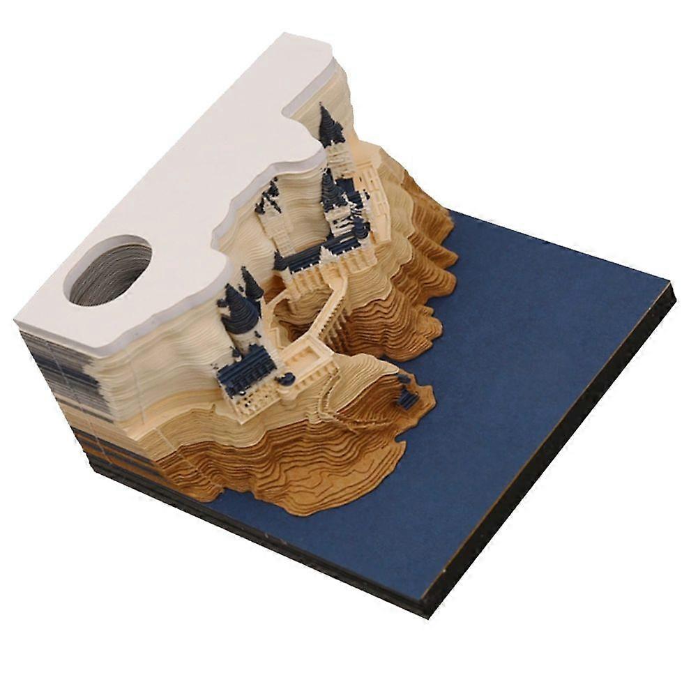 1 Set 3D Castle Calendar with LED Lights Paper Carving Art Desk ...