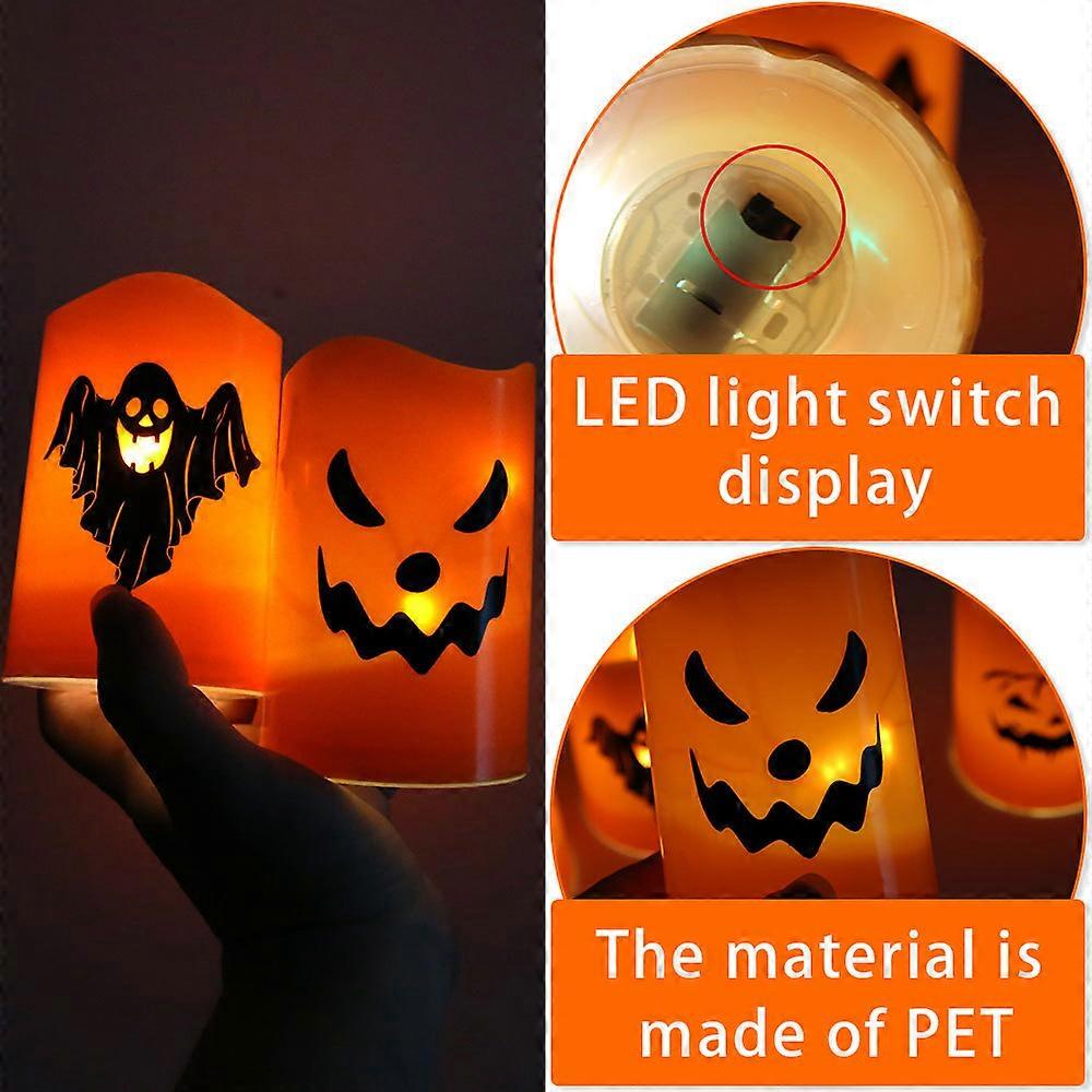 Halloween LED electronic candle pumpkin ghost fake candle ornaments ...