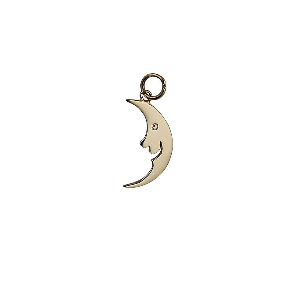 9ct Gold 8x20mm smiling Half Moon/Sun Pendant or Charm | Fruugo UK