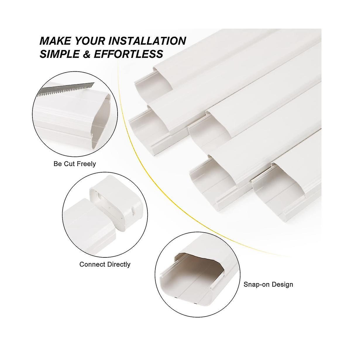 Ac Line Cover Kit, Decorative Pvc Tubing Cover Kit For Mini Split Air ...