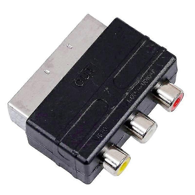 Scart to 3rca av adapter out type broom head to lotus head scart signal ...