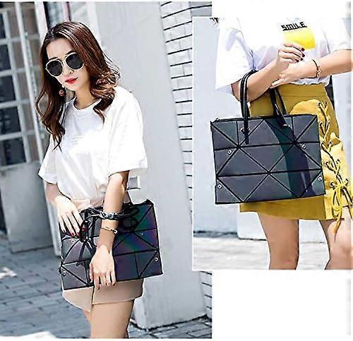 Holographic Geometric Handbag Unique Iridescent Interchangeable Tote ...