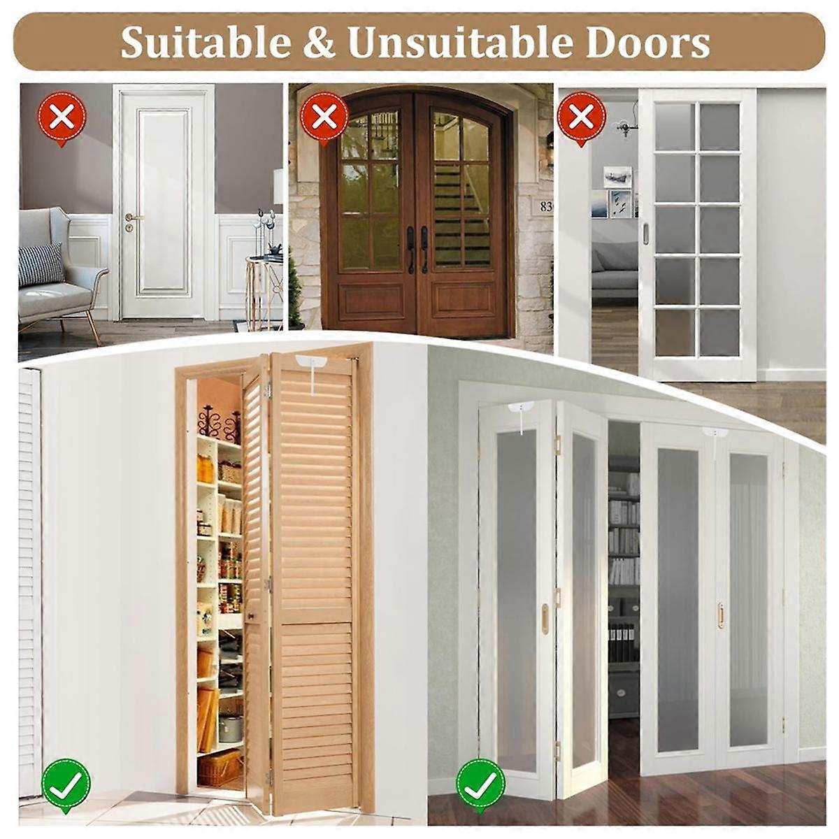 Metal Bifold Door Lock, Bi-Fold Door Lock Installation-Free, Lock for ...