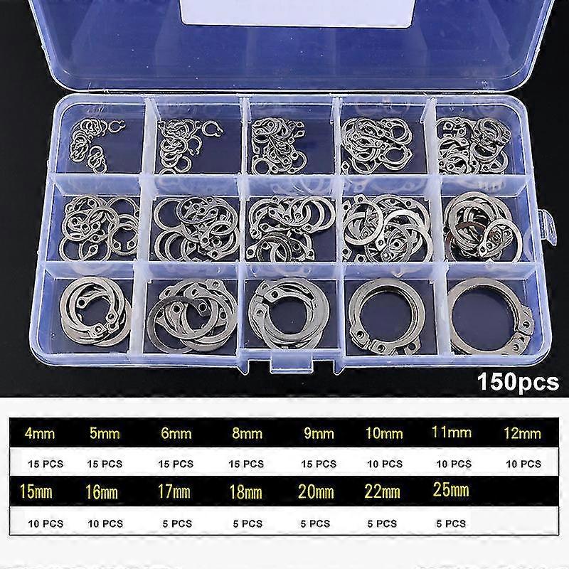 150/250pcs 304 Stainless Steel External Circlip Retaining Ring ...