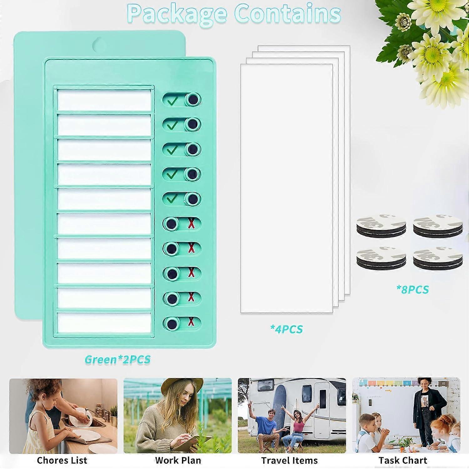 2 Pcs Chore Chart for Kids to Do List Board, Checklist Board Chore Charts Plastic Blank Daily ...