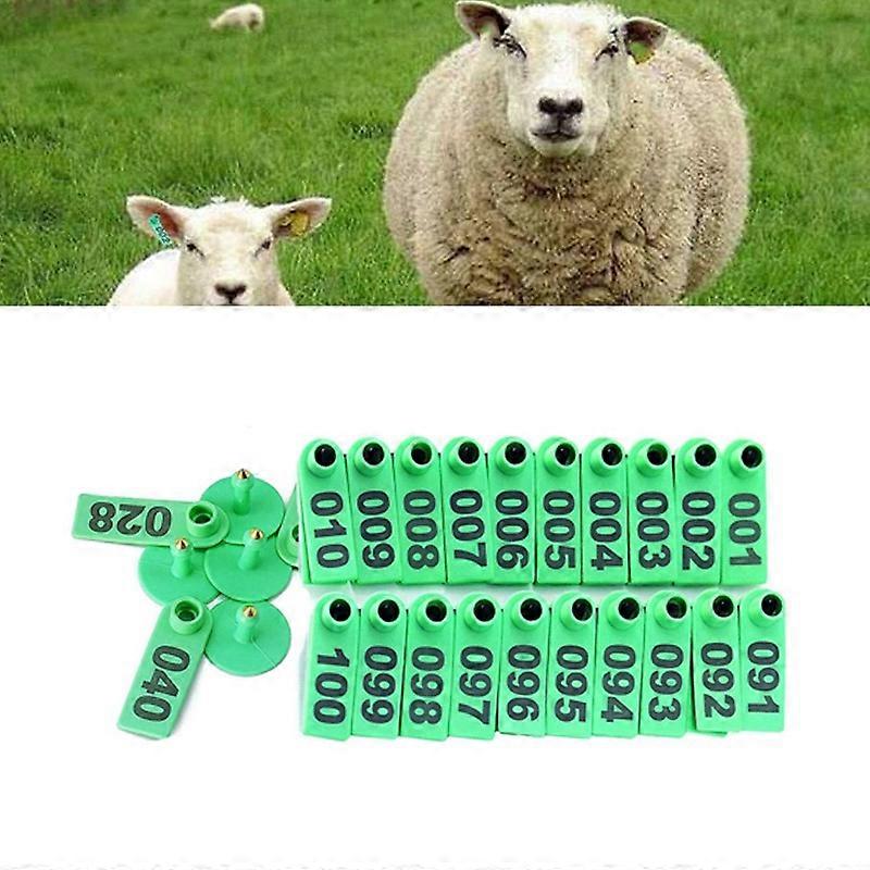 Livestock Animal Ear Tag Pliers with Number 001-100 Ear Tags and 3 Pins ...