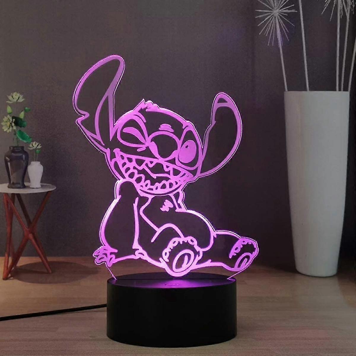 Stitch 3d Night Light Decoration, Stitch Led Night Light With Touch ...