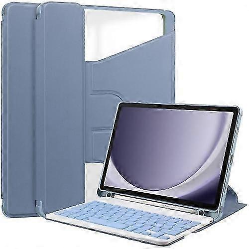 For Samsung Galaxy Tab A9+ 360 Rotation Transparent Smart Leather Case ...